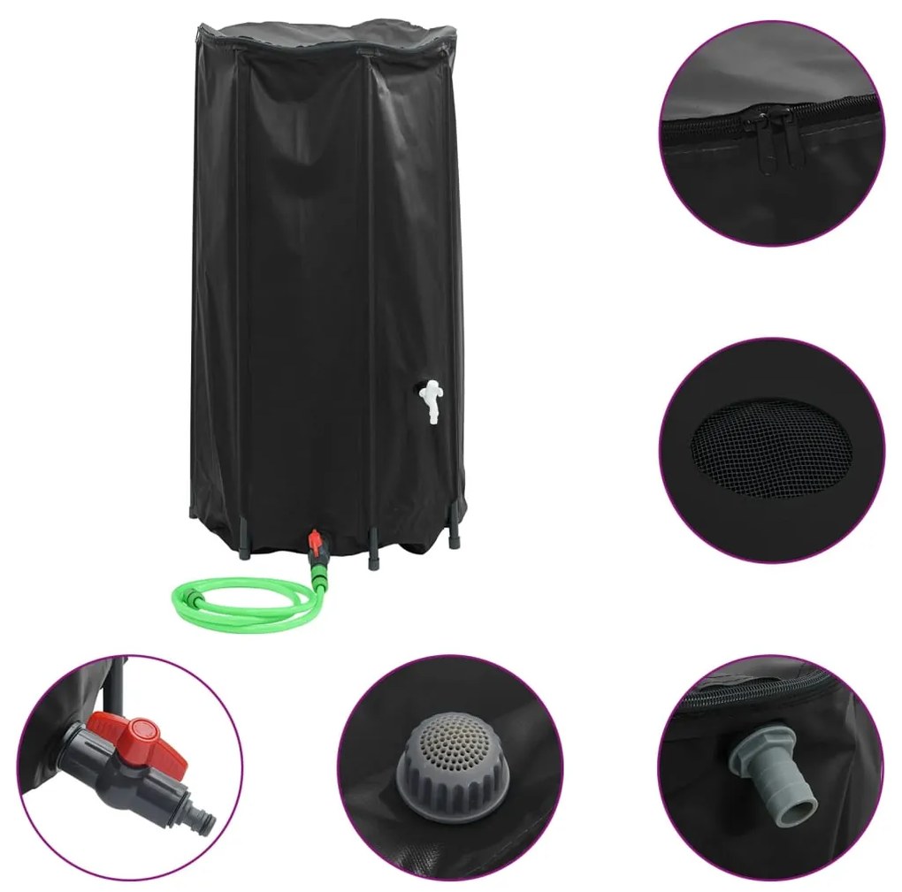 Nádrž na vodu s kohoutkem skládací 250 l PVC 155998