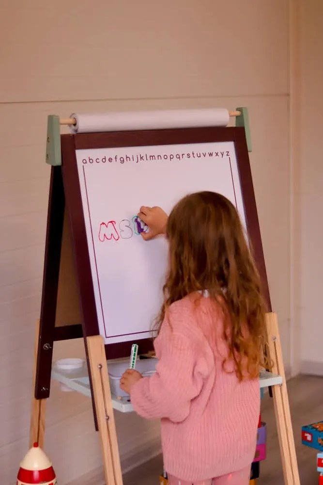 Magnetická oboustranná a polohovatelná tabule - žlutá a šedá