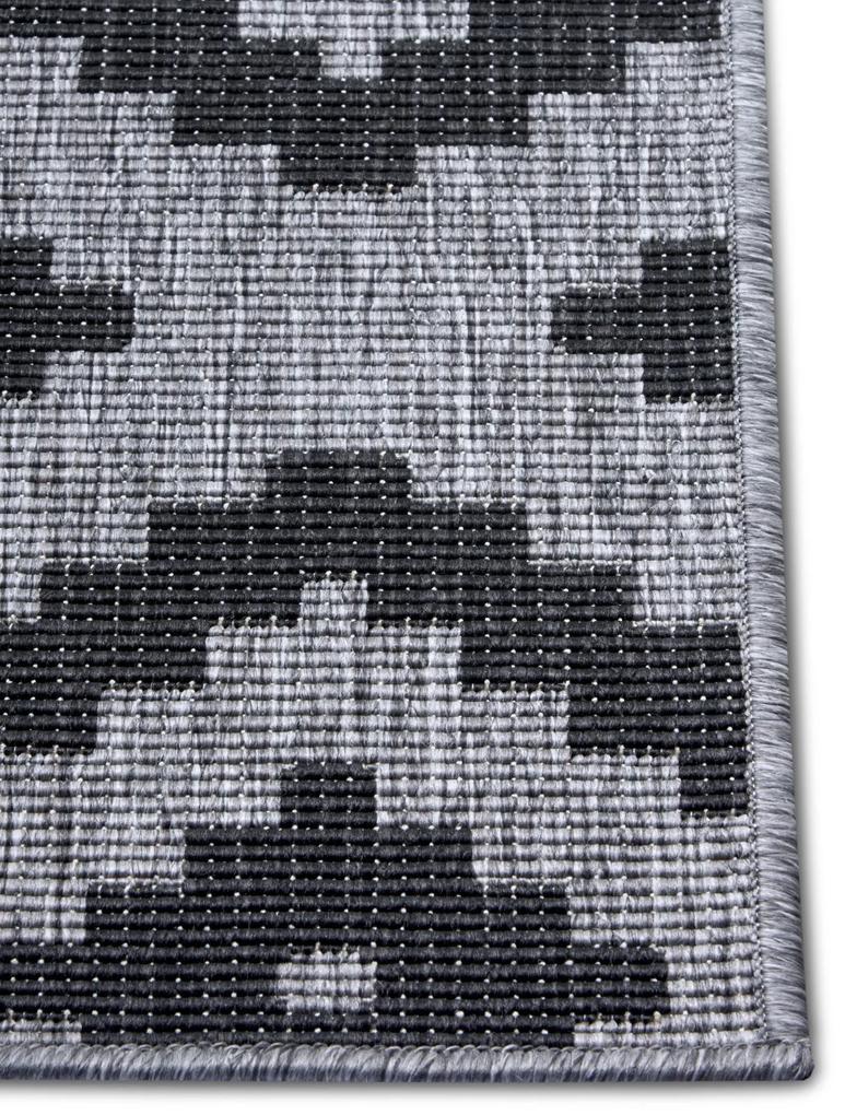 NORTHRUGS - Hanse Home koberce Kusový koberec Twin-Wendeteppiche 105461 Night Silver – na ven i na doma - 200x290 cm