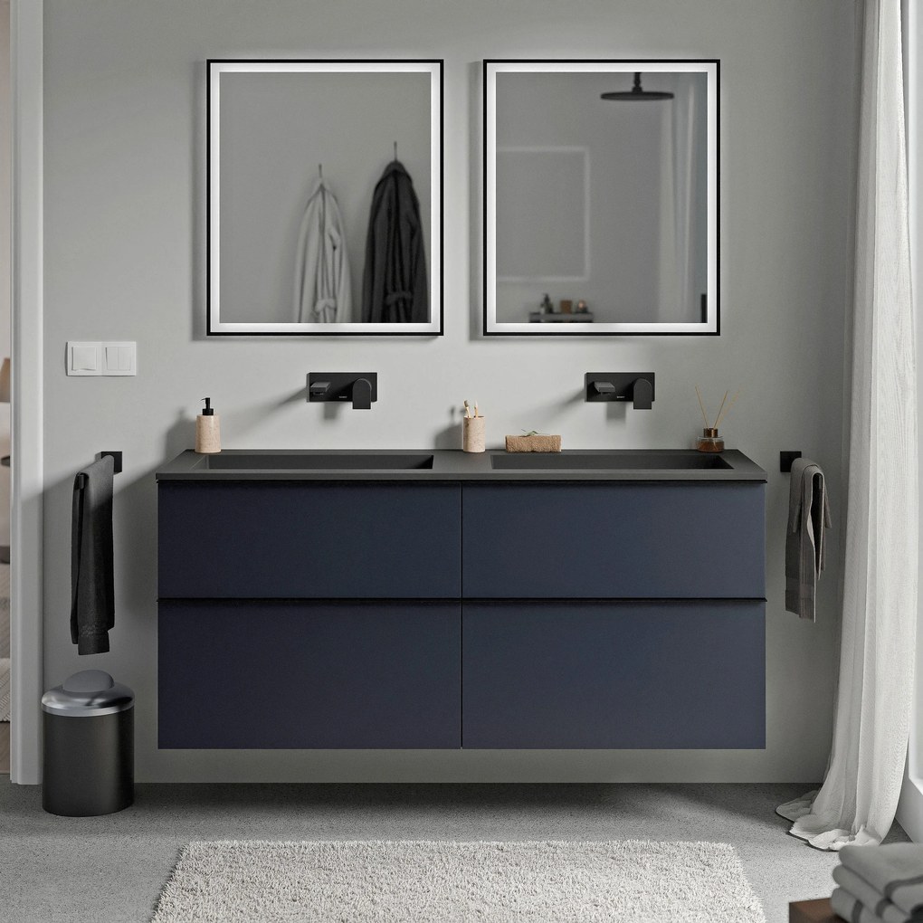 Koupelnová skříňka LAVOA 120 cm s umyvadlem z minerálního odlitku BRUXELLES