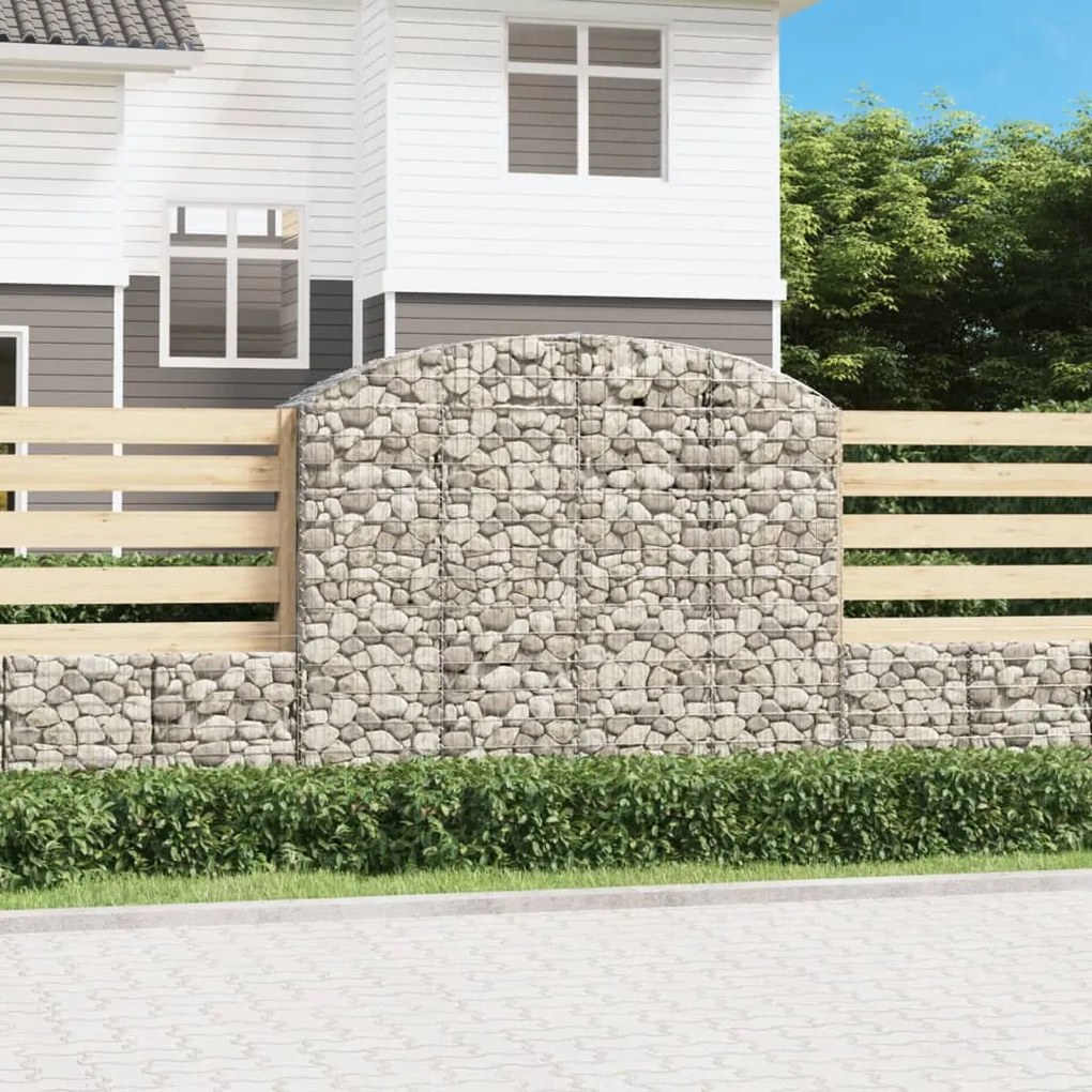 Klenutý gabionový koš 200 x 50 x 160/180 cm pozinkované železo 153478