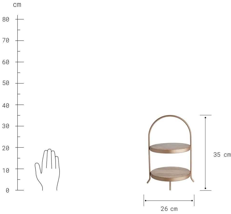 Butlers KATE Etažér 2-patrový 35 cm