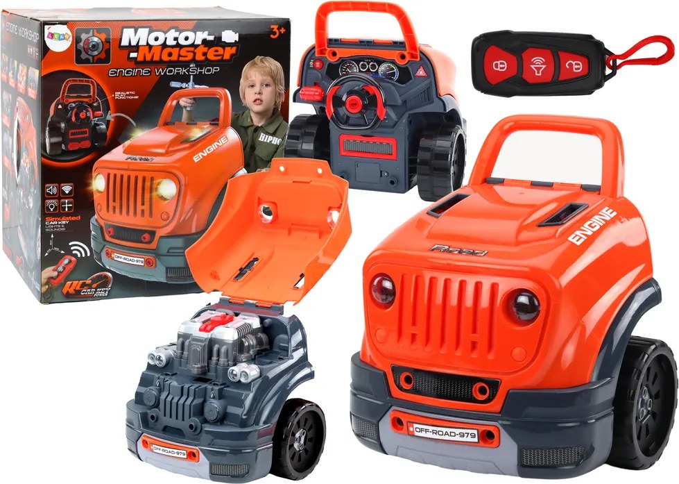 LEAN Toys Sada pro domácího mistra na rozebírání automobilových motorů, oranžová