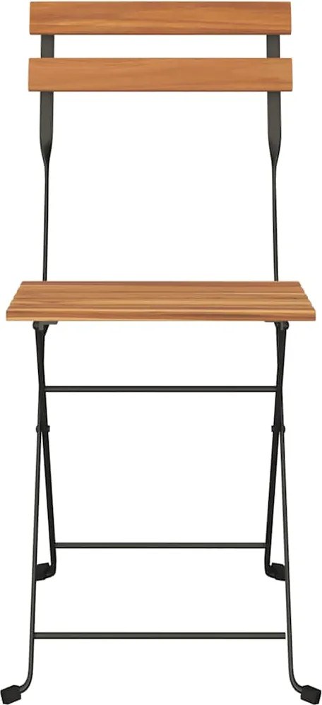 Skládací židle 2 ks, masivní dřevo, teak a ocel 319979