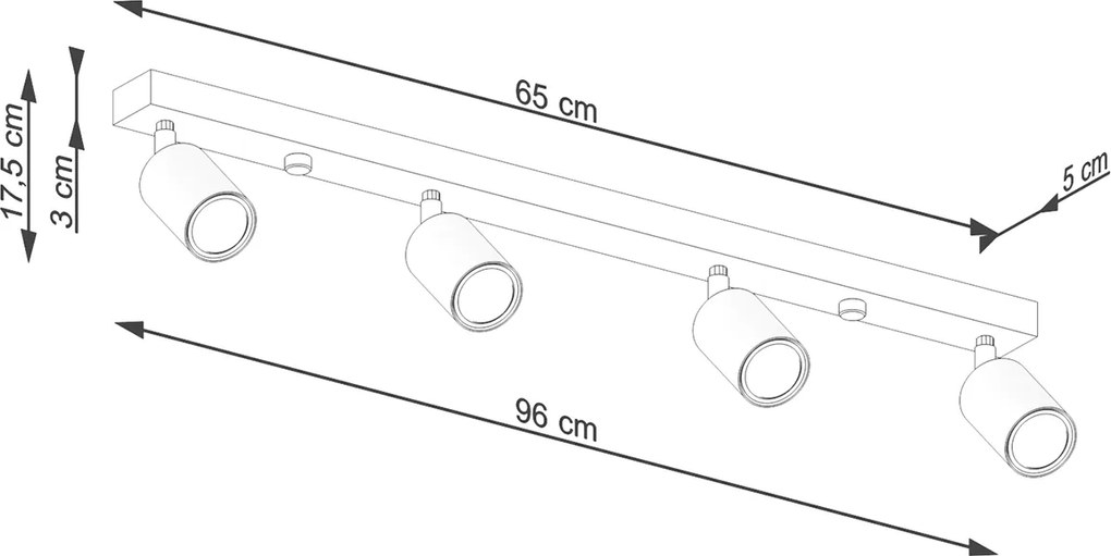 Sollux Lighting Stropní svítidlo VERDO 4 černé
