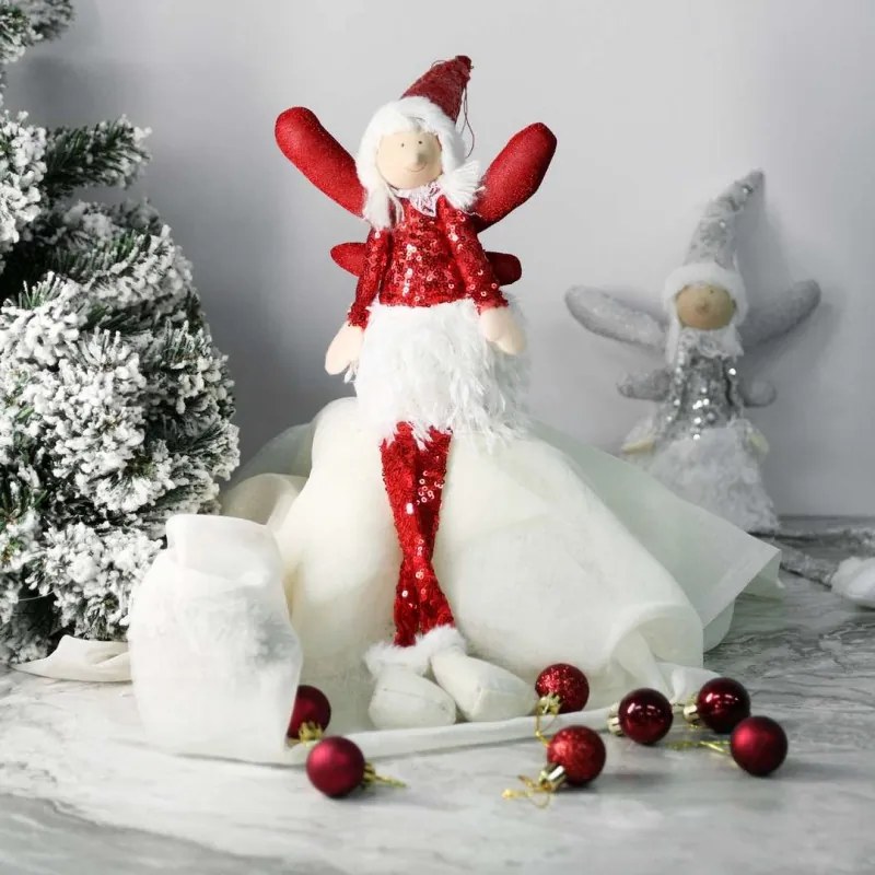 Flamenco Mystique Sedící Vánoční Anděl s Plyšem, 50 cm, Hmotnost 97 g