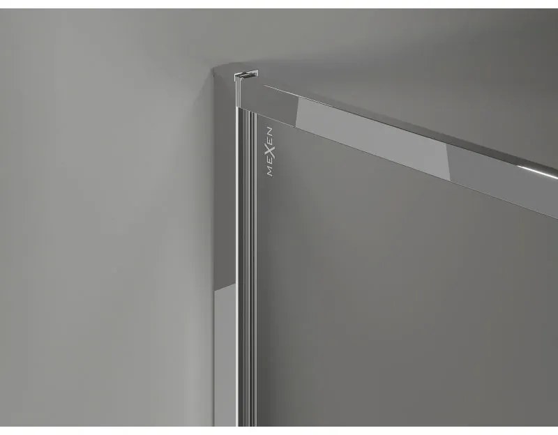 Mexen Kioto-F, sprchová zástěna s rámem 100 x 202 cm, 8 mm sklo námraza, chromový profil, 800-100-104-01-30