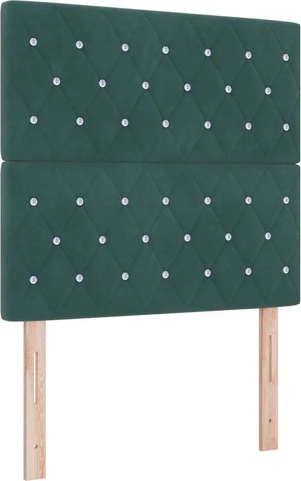 Postel s boxspringem s čelo Tmavě zelená 120 x 200 cm samet 3344864