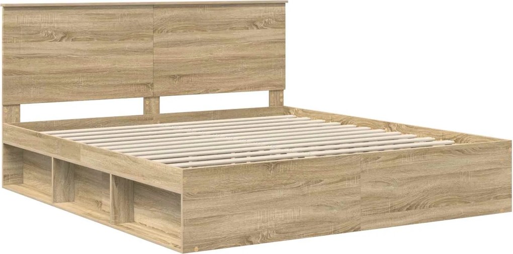 Rám postele s čelo Sonoma 200 x 200 cm Masivní borové dřevo 3409311