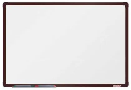 Bílá magnetická tabule boardOK, 90 x 60 cm, hnědá