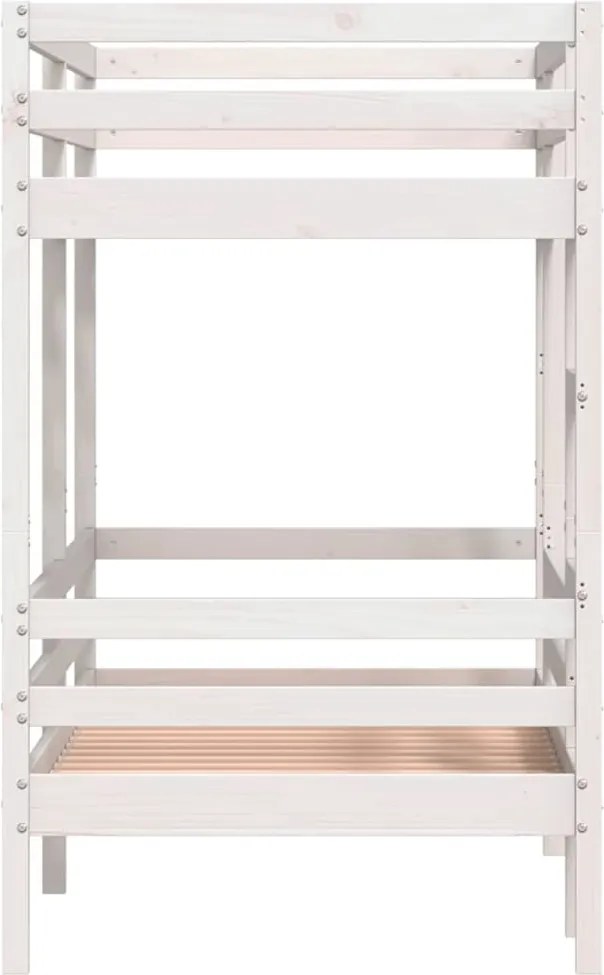 Patrová postel bílá 90 x 200 cm masivní borové dřevo 3284219