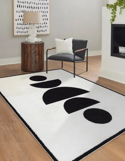 Dywany Łuszczów, AKCE: 80x150 cm Kusový koberec Mode 8598 geometric cream/black, černobílá, dětský pokoj