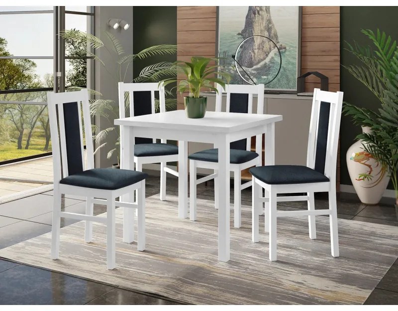 Jídelní stůl se 4 židlemi - AL27, Barva dřeva: ořech-L, Potah: Hygge D91