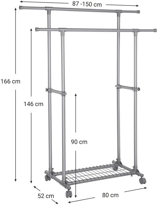 Věšákový stojan na kolečkách LLR13GY