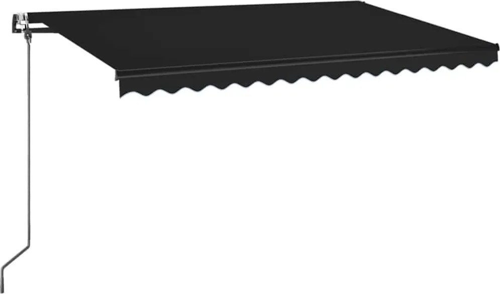 Automatická markýza LED a senzor větru 400x350 cm antracitová 3069194