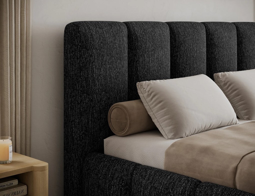 Postel Edvige + Dřevěný rám + plynový výtah + kontejner 180x200