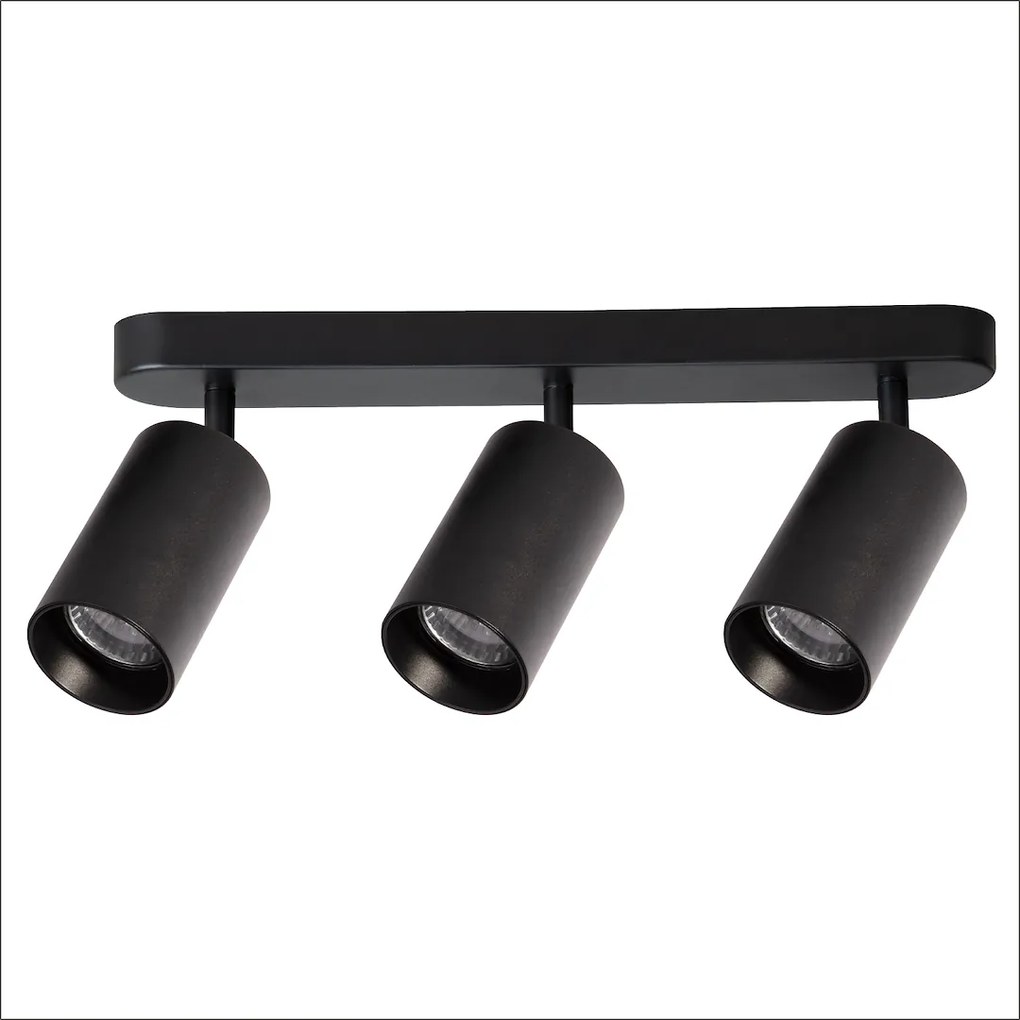 Bodové svítidlo Pipe, 3x černé kovové stínítko, b