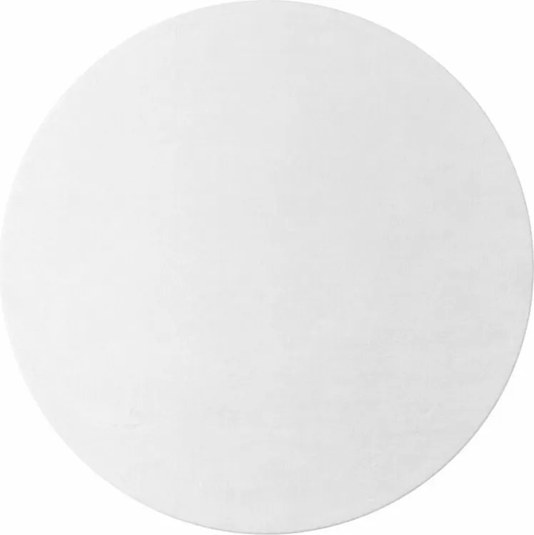 Ayyildiz, Kusový koberec Joy 1400 white kruh, 80x80 (průměr) kruh, bílá, chodba / předsíň