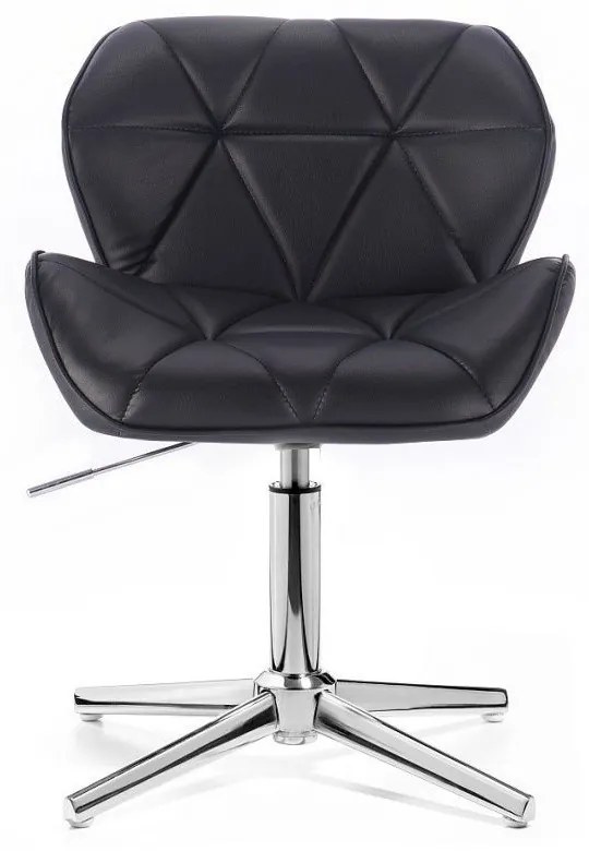 LuxuryForm DESIGN Otočná židle MILANO na stříbrném kříži - černá