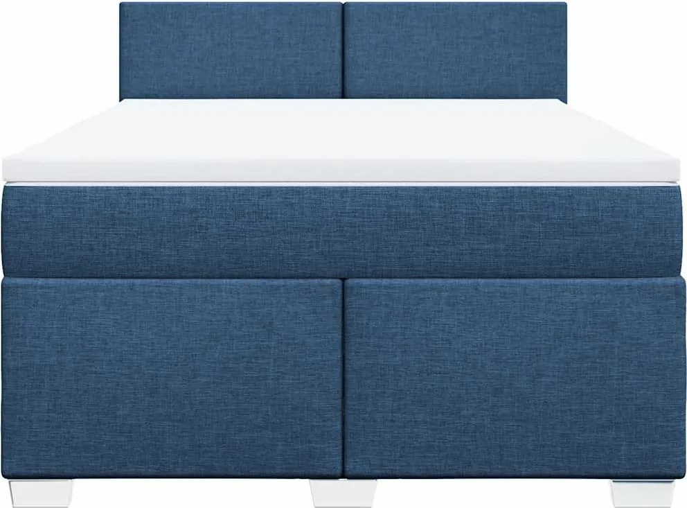 Box spring postel s matrací modrá 140x190 cm textil 3288182