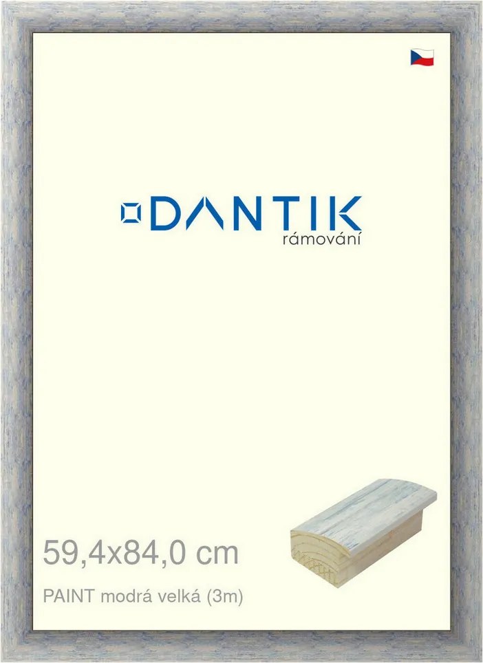 DANTIK rámeček 59,4x84 | PAINT modrá velká (Plexi Čiré)