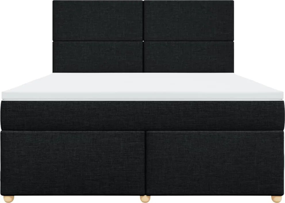 Box spring postel s matrací černá 180x200 cm textil 3291354