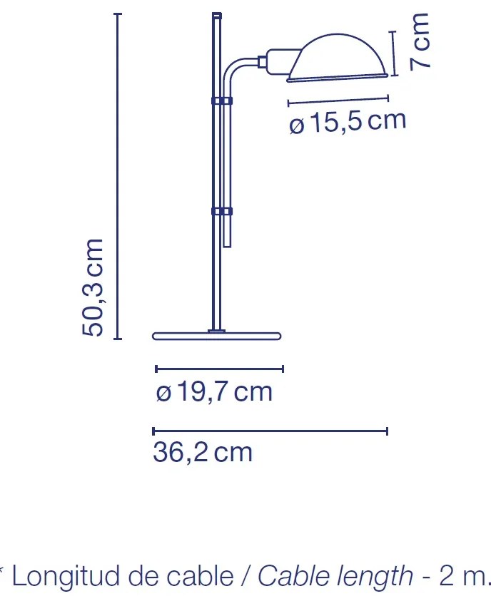 Marset A641-020 Funiculí S, stolní lampa nadčasového designu, 1xE14, šedá RAL 7003, 50,3cm