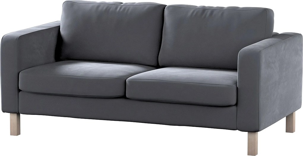 Potah na pohovku IKEA  Karlstad 2-místná, nerozkládací, krátký barva šedá látka lesklé, sametová