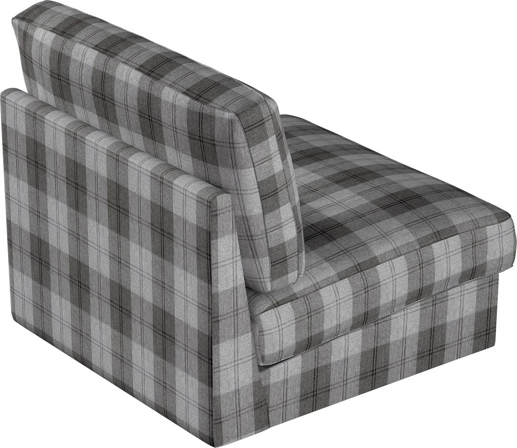 Potah na neskládací křeslo IKEA Kivik barva šedá látka pletený vzor, vzorované