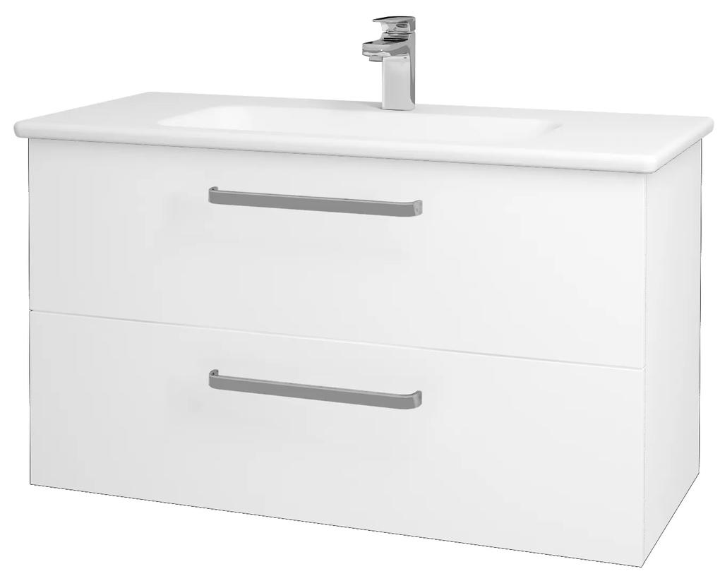 Dřevojas Koupelnová skříň GIO SZZ2 100 Varianta: N01 Bílá lesk / Úchytka T02 / D15 Nebraska