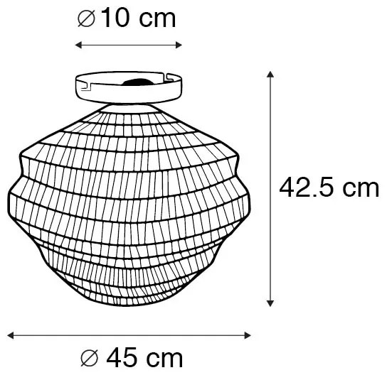 Orientální stropní svítidlo černé 45 cm - Vadi