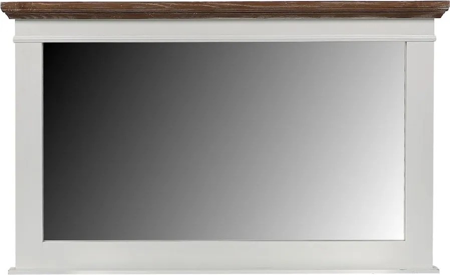 Dřevěné zrcadlo - bílé (98,5x60 cm)  provensálský stylu