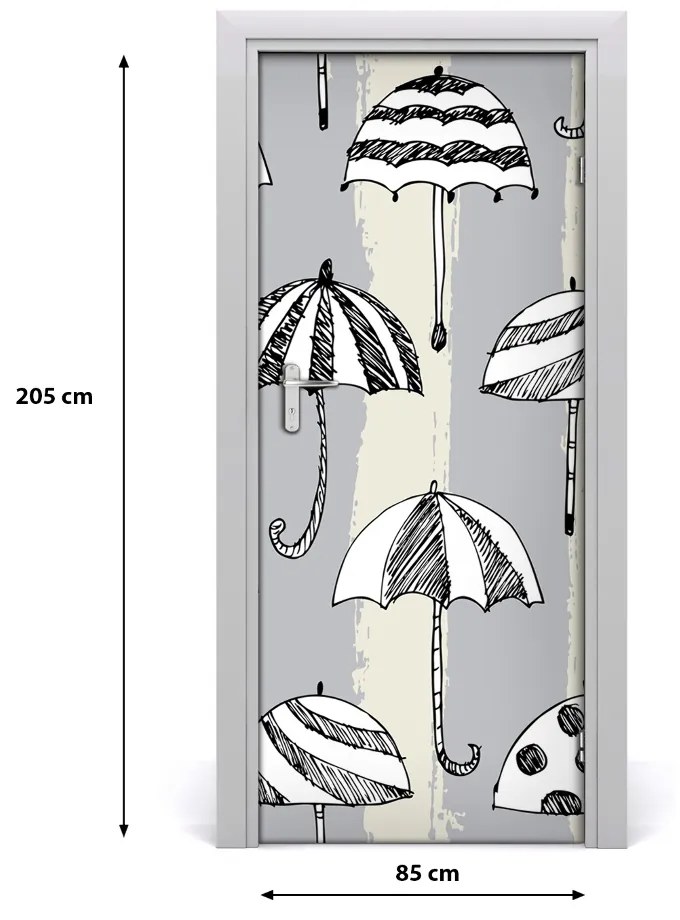 Samolepící fototapeta na dveře Deštníky 85x205 cm