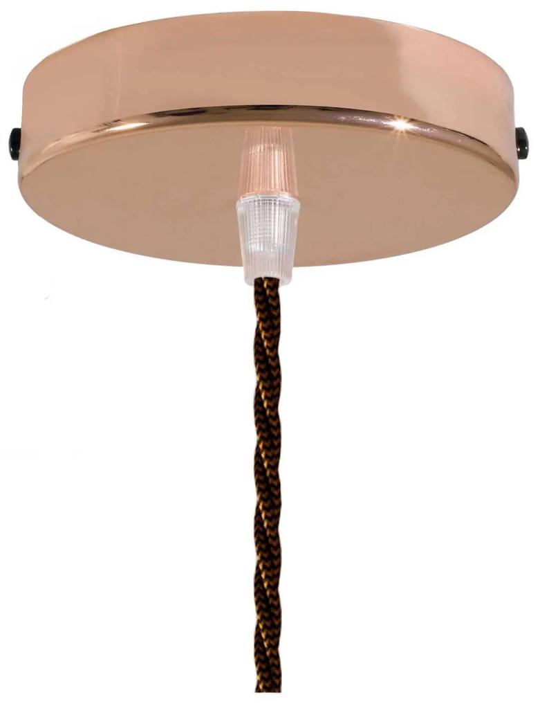 creative cables Závěsná lampa s textilním kabelem, stínidlovým rámem diamant a kovovými detaily Barva: Mosaz