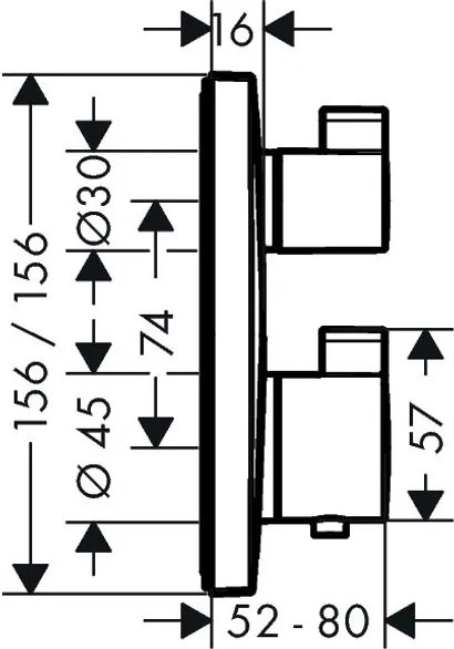 Hansgrohe Ecostat Square Baterie sprchová, termostatická 15714000