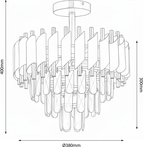 Brilagi - Přisazený lustr ECLIPSE 5xE14/10W/230V pr. 38 cm stříbrná