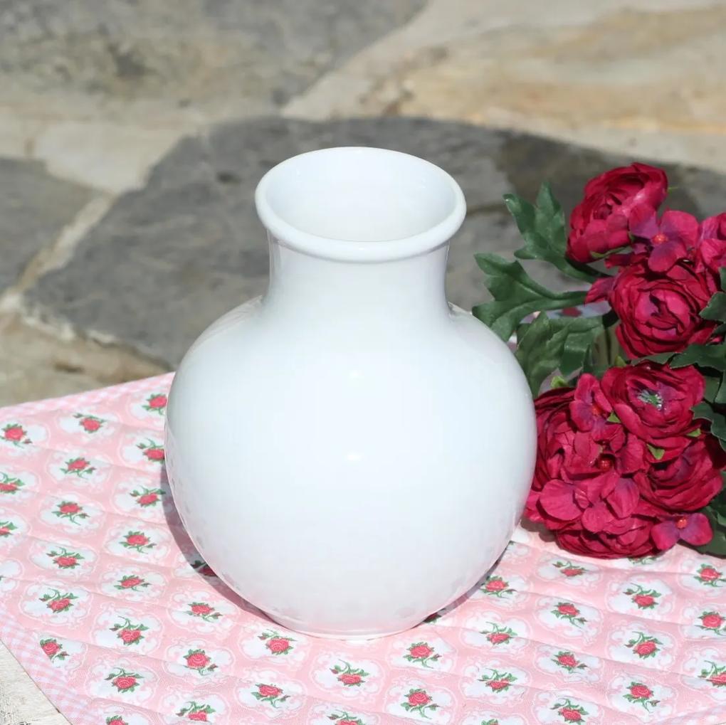Porcelánová váza na květiny soudek 19 cm, La Almara