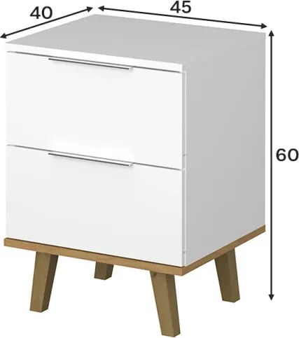 Komoda 2s/46 bílá / dub kamenný Neptun