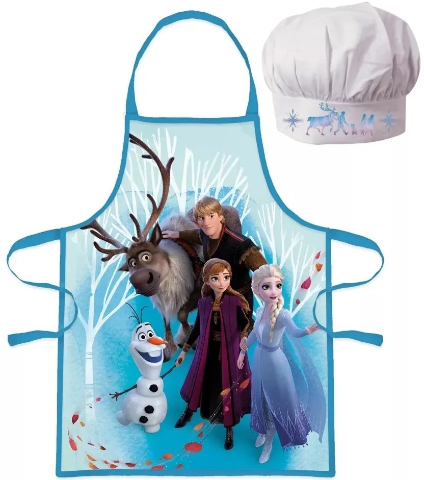 Dívčí zástěra s kuchařskou čepicí Ledové království - Frozen - motiv Believe in The Journey