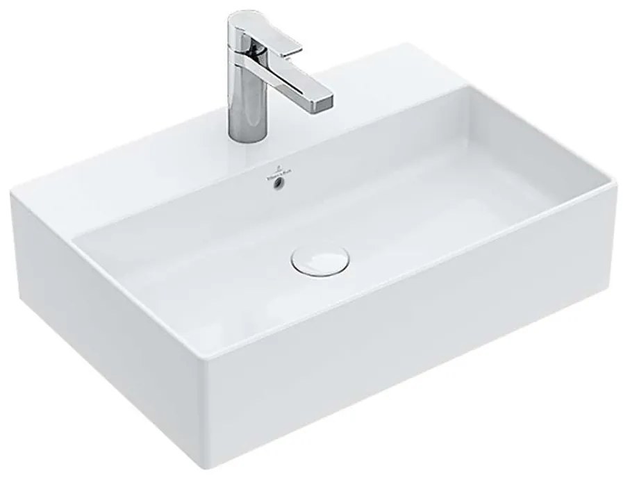 Villeroy & Boch Memento 2.0 - Umyvadlo na desku 60x42 cm, s přepadem, otvor pro baterii, CeramicPlus, alpská bílá 4A0760R1