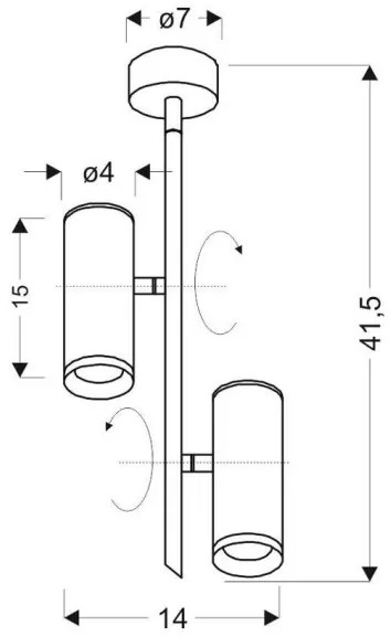 LED Bodové svítidlo TUBA 2xLED/10W/230V černá