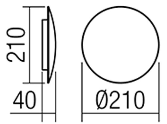 Redo 01-1334 nástěnné LED svítidlo Umbra matně černé, 12W, 3000K, ø21cm