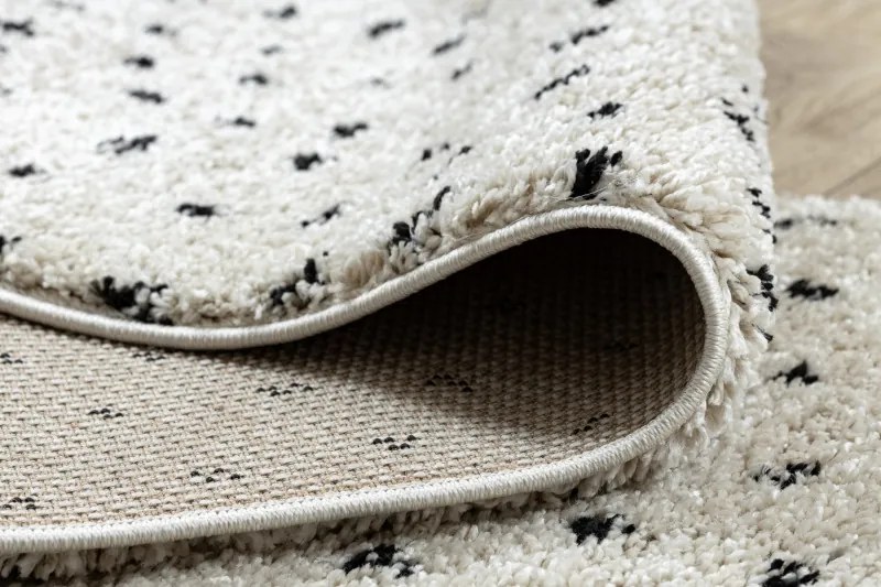 Dywany Łuszczów, Běhoun Berber Syla B752 dots cream, 60x200, bílá, kuchyně
