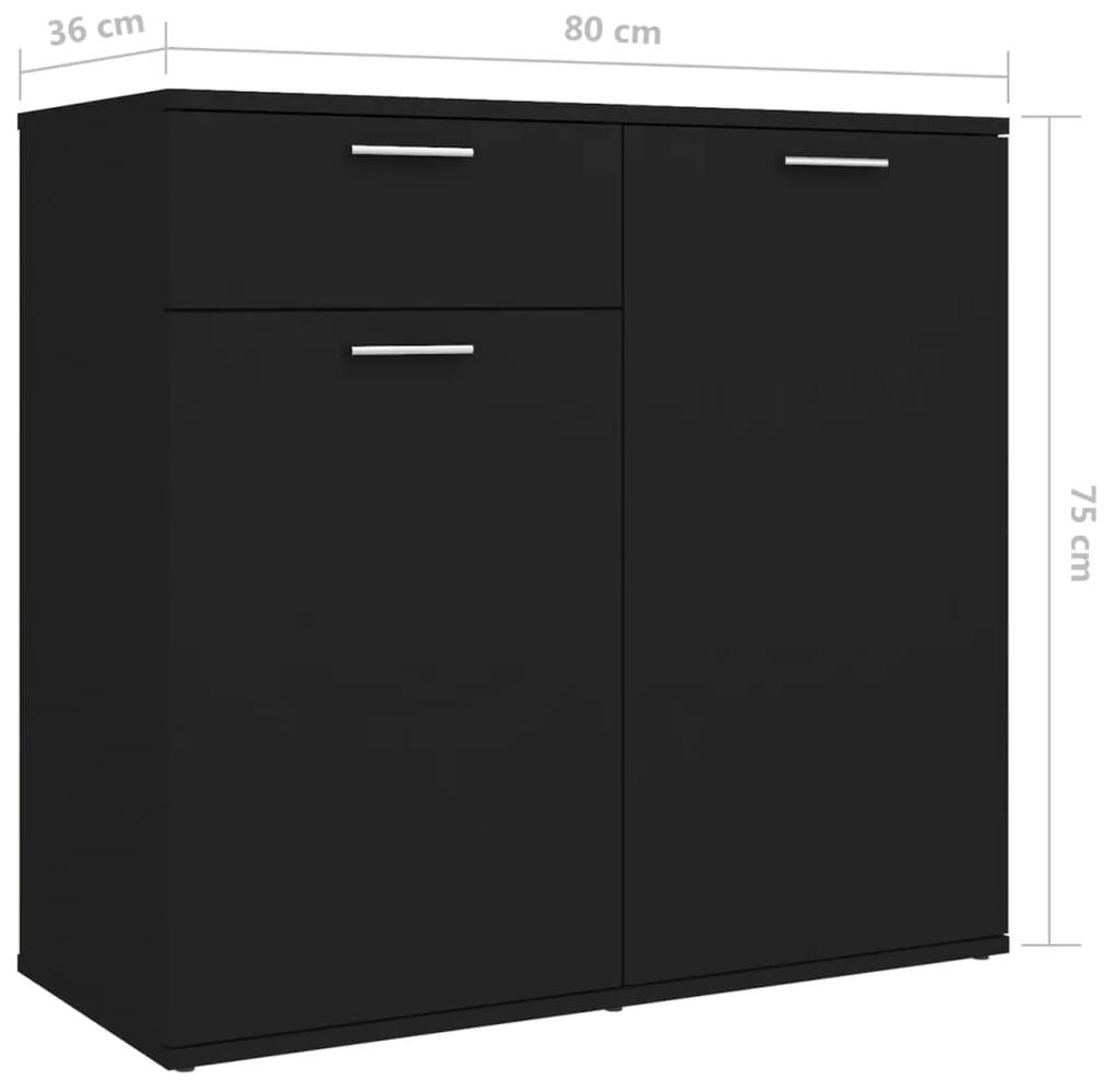 Příborník černý 160 x 36 x 75 cm kompozitní dřevo,  3074928