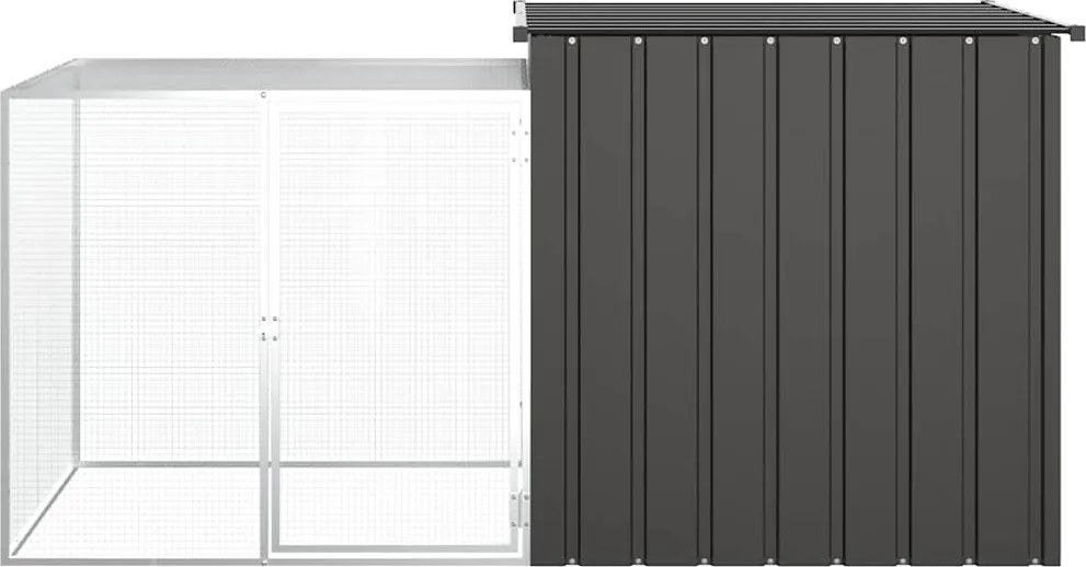 vidaXL Klec pro kuřata 200 x 91 x 100 cm pozinkovaná ocel [171546] Barva: Šedá