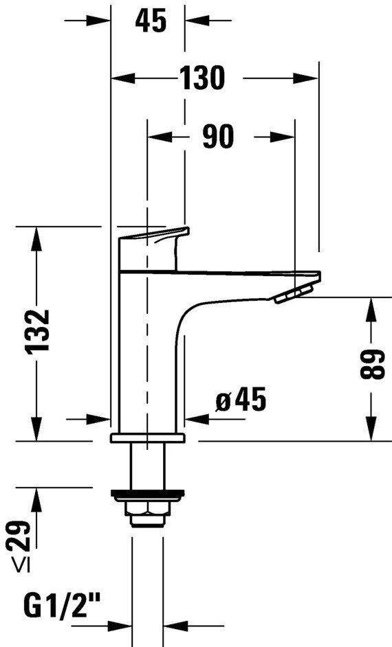 Duravit No.1 - Stojánková baterie bez odtokové soupravy, chrom N11080002010