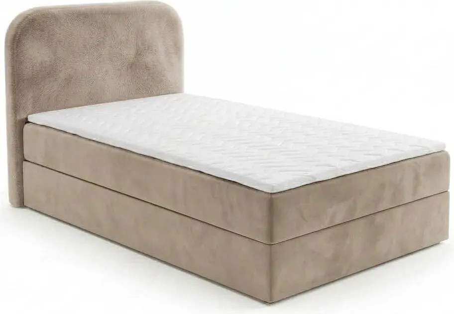 Čalouněná postel boxspring FORENA 90x200 cm béžová Matrace: Matrace Bonell pružinová