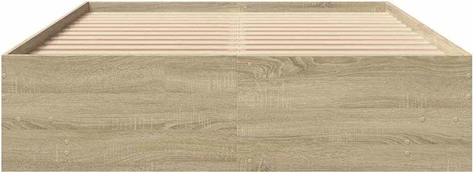 Rám postele bez matrace dub sonoma 140x190 cm kompozitní dřevo 3295683