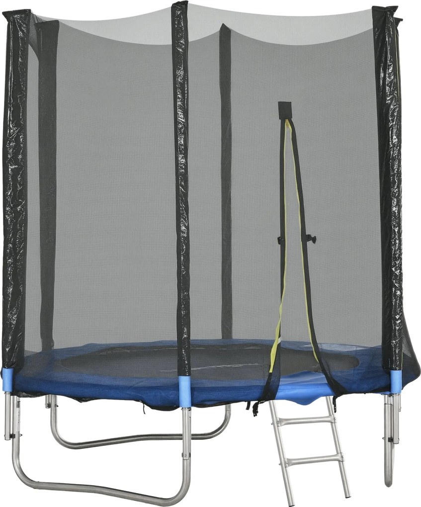 SPORTNOW Outdoor Dětský Trampolína, Průměr 180 cm, Zahradní Trampolína pro Děti se Zabezpečovací Sítí, Polstrované Tyče a Žebříkem, pro Děti, Teenage…