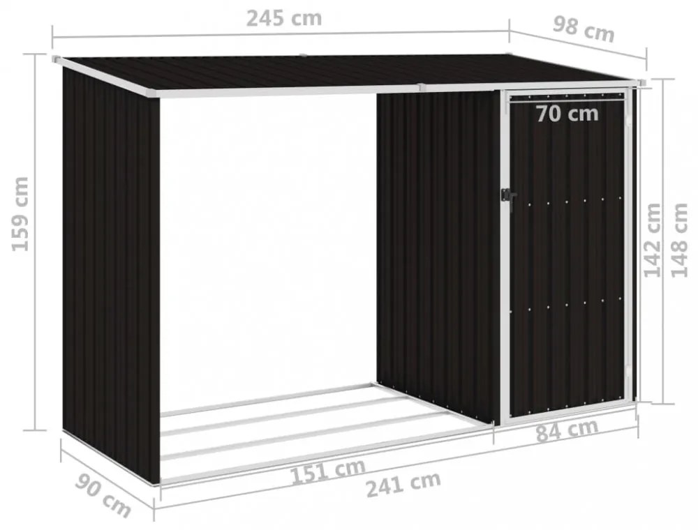 Zahradní kůlna 245x98x159 cm hnědá Dekorhome